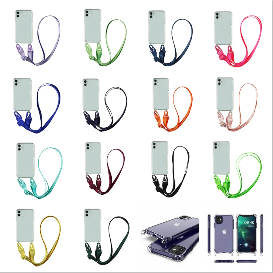 Lanyard-Cord-Rope-Transparent-Phone-Case-For-iPhone-14-12-13-15-Pro-XS ...