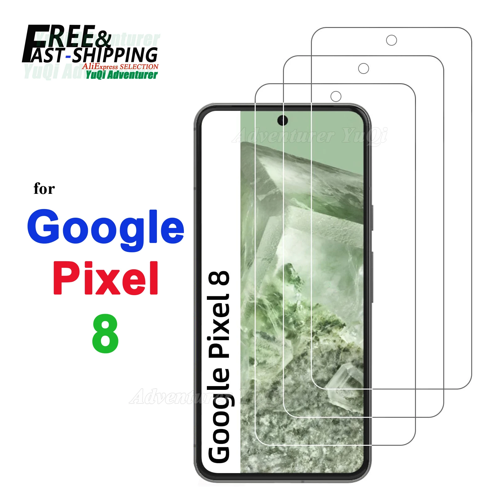 Screen Protector For Google Pixel 8, 6.2 inch Tempered Glass HD Crystal ...
