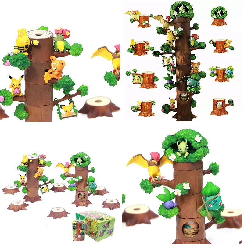 Cartoon Pokemon Pikachu Forest Stump Blind Box Togepi Model Decoration ...