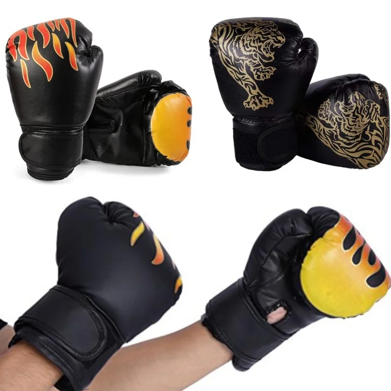 Flame-or-Tiger-Pattern-Black-Punching-Training-Workout-Fight-Exercise ...