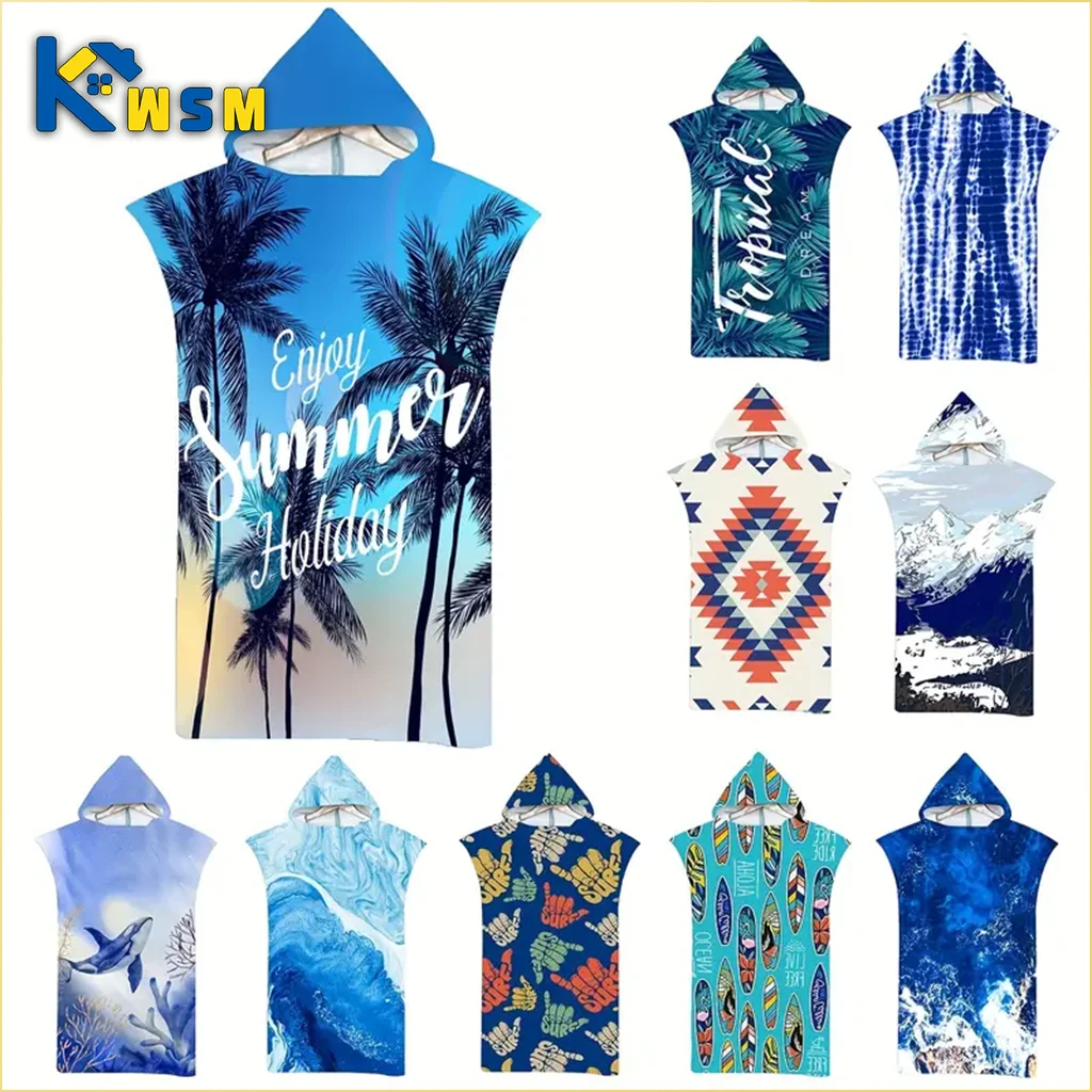 Adult-Beach-Towel-Beach-Towel-Cape-Surfing-Hooded-Absorbent-Bathrobe ...