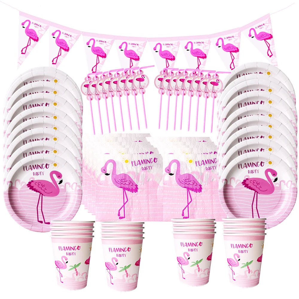 Pink-Flamingo-Party-Disposable-Tableware-Flamingo-Paper-Plates-Cups ...