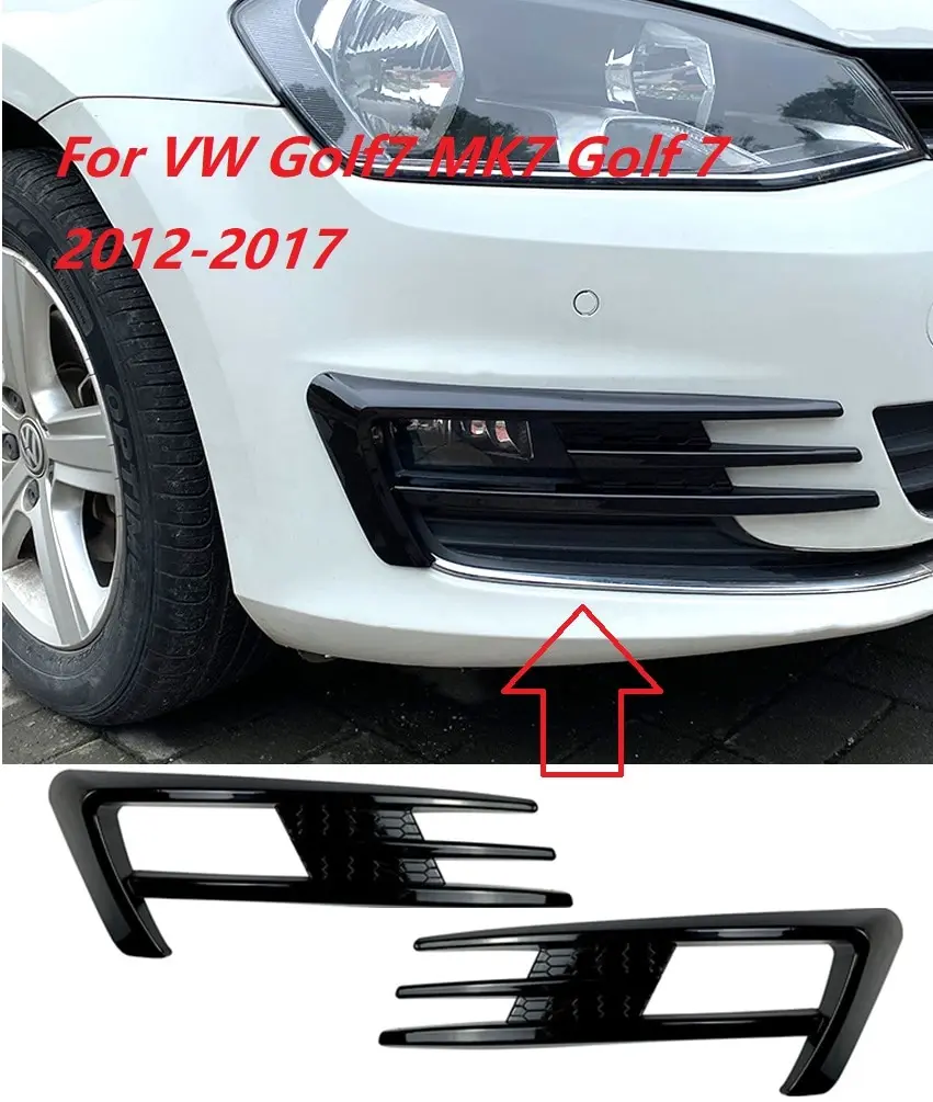 For-VW-Golf-7-MK7-Golf7-Front-Bumper-Lip-Spoiler-Car-Fog-Lamp-Grille ...