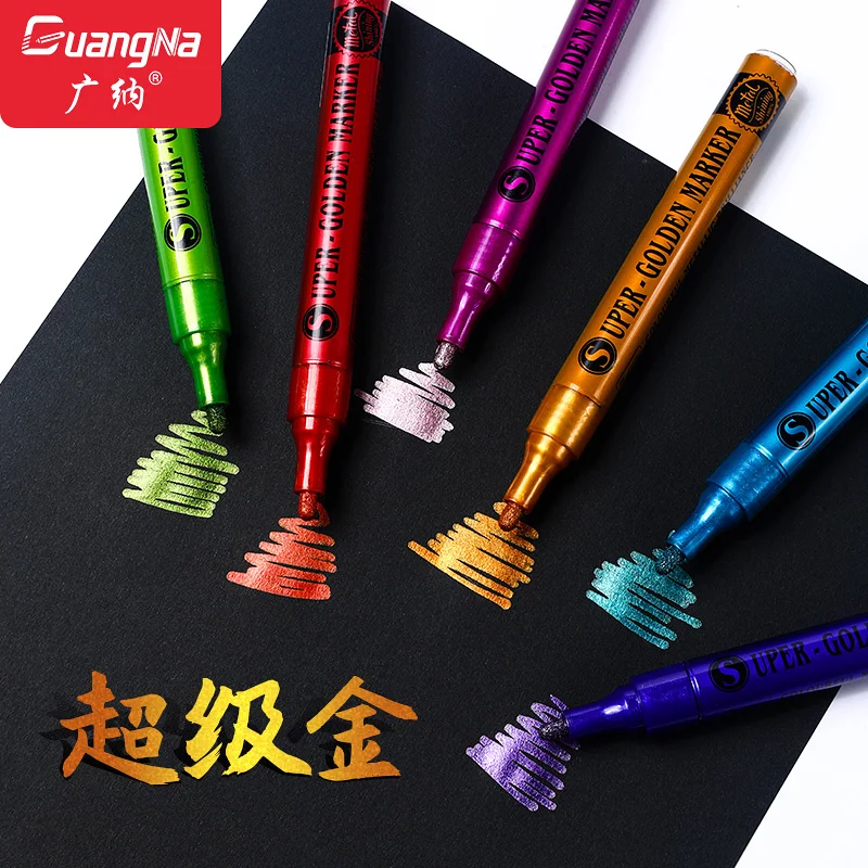GuangNa-12-Colored-Set-Metallic-Acrylic-Acid-Paint-Markers-Painting ...