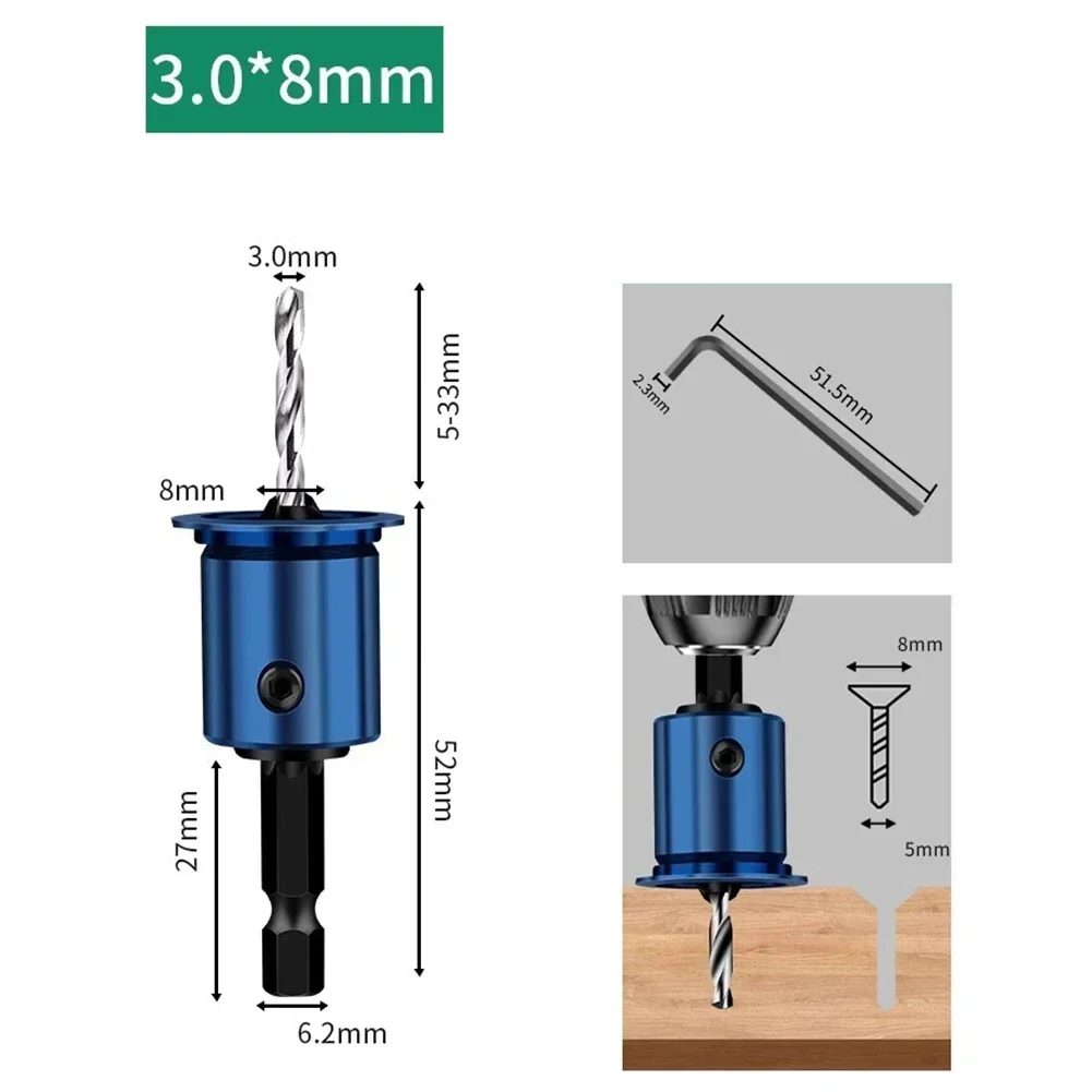 8mm-Shank-Countersunk-Drill-Bit-Alloy-Core-Limiter-Countersink-Drill ...