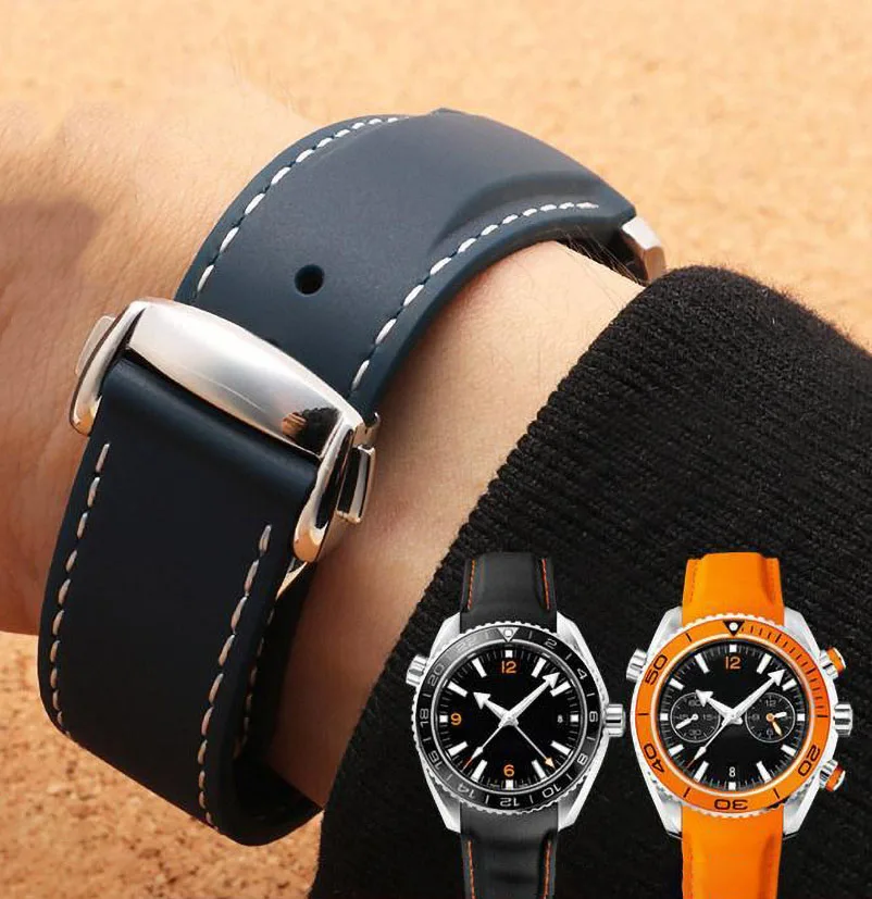 Silicone Strap Fit Omega Seamaster Men's Cosmic Ocean Series Watch With ...