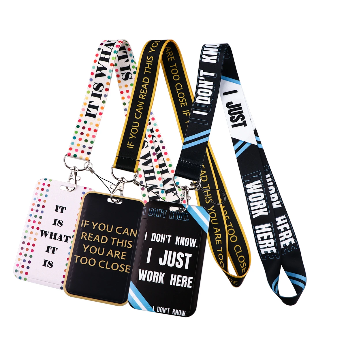 Novel Quotations Daily Phrase Neck Strap Lanyard For Keychain Credit ...