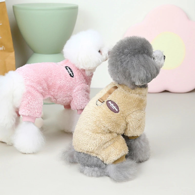 Winter Dog Jumpsuits Flannel Pet Clothes For Small Dogs Hoodies Puppy ...