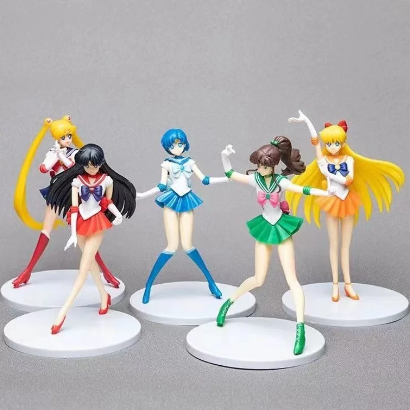 5pcs/Set Sailor Moon Anime Figure Tsukino Usagi Chiba Mamoru Chibiusa ...
