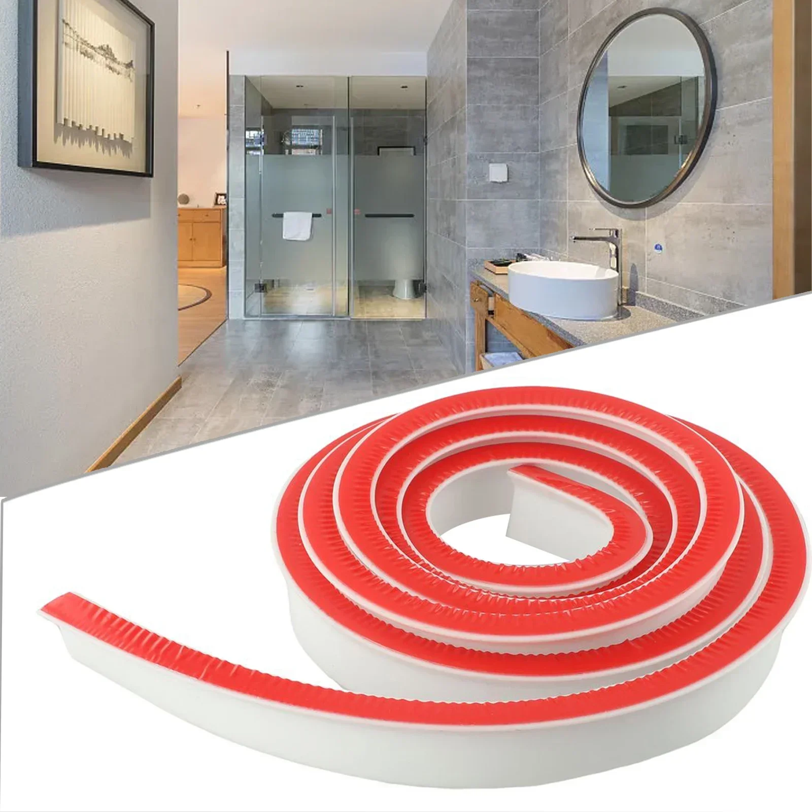 1pcs Water Barrier 100-300CM Rubber Silicone Shower Barrier Water ...