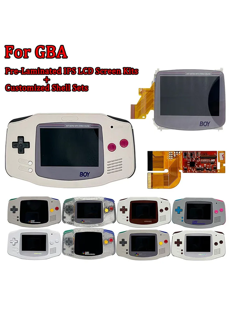 Tela-LCD-pr-laminada-para-Game-Boy-Advance-GBA-Console-ajuste-de-brilho ...