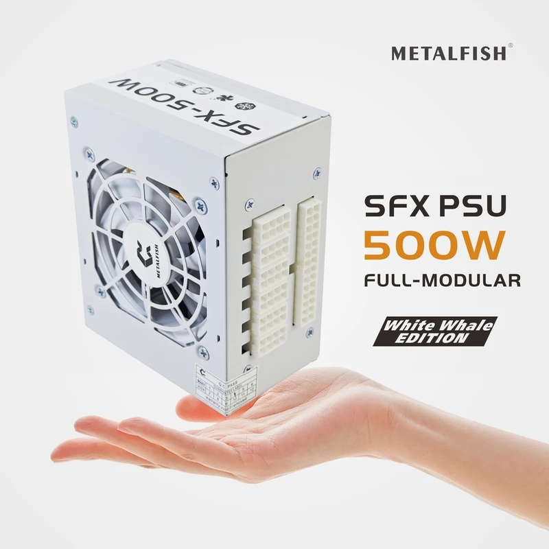 METALFISH SFX-500W Full-MODULAR White SFX Power Supply For Gaming ...