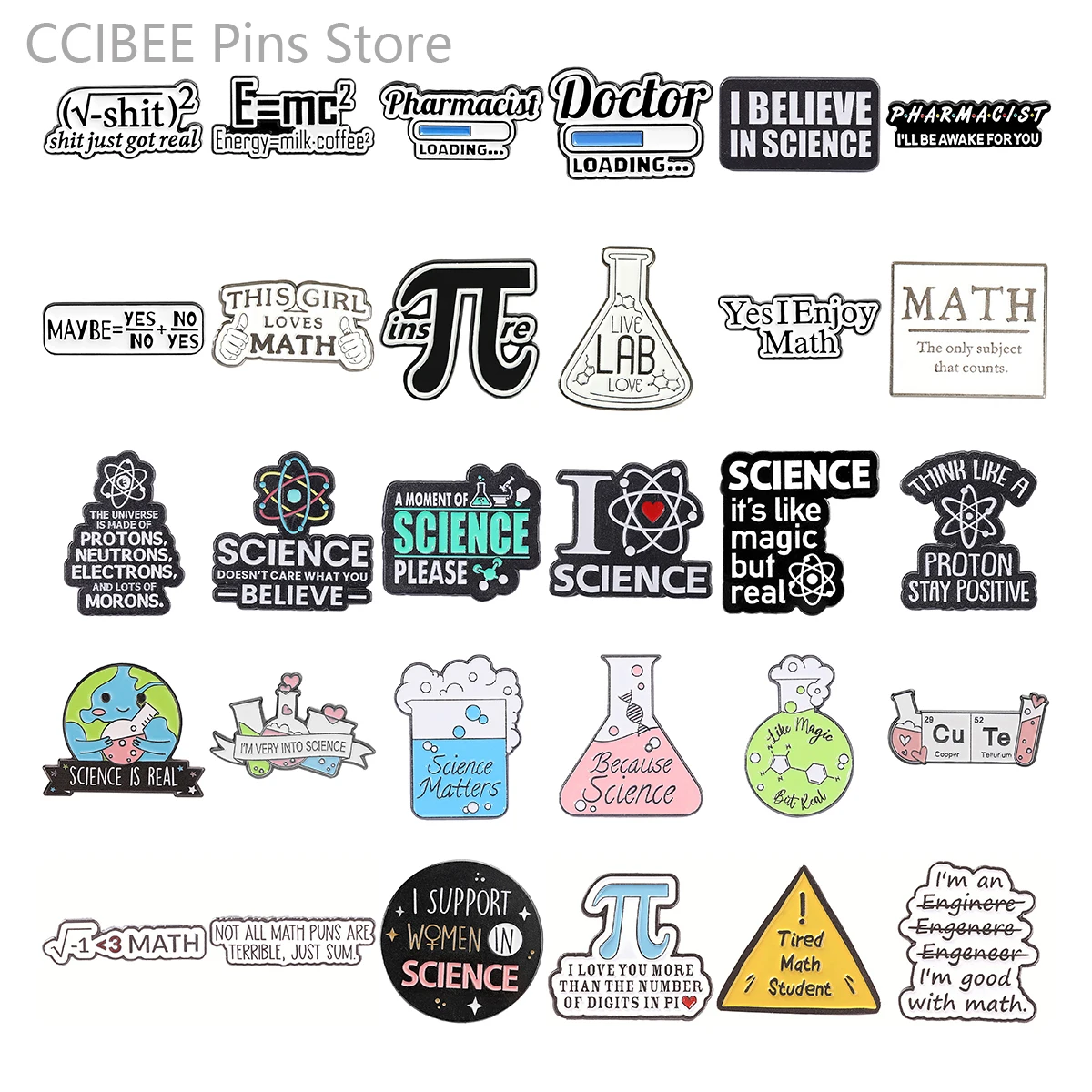 Enjoy Math Pins Love Science Pins Test Tube Bottle Pins Formula Student ...