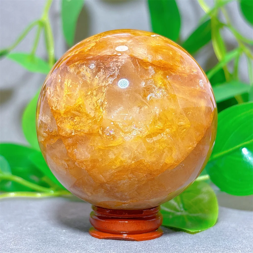 Golden Healer Sphere Crystal Natural Quartz Stone Home Decoration ...