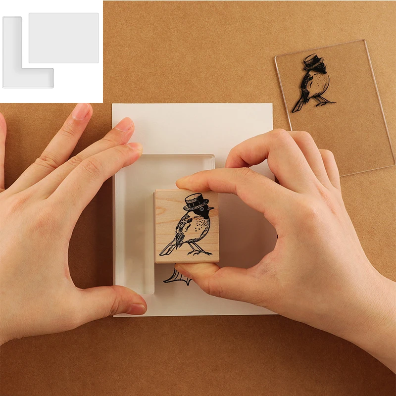 2pcs-set-Wood-Stamp-Positioning-Tool-L-shaped-Small-Clear-Acrylic-Stamp ...