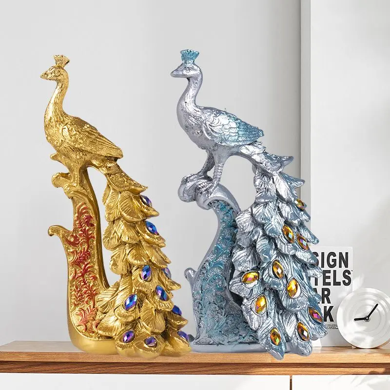 Modern-Luxury-Noble-Cute-Peacock-Resin-Accessories-Store-Office ...