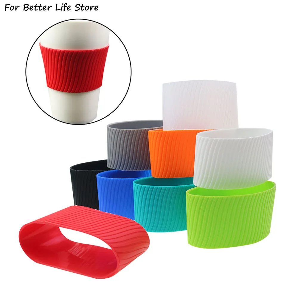 1PC-Silicone-8CM-Heat-Insulated-Cup-Sleeve-Stripes-Non-Slip-Wraps-For ...
