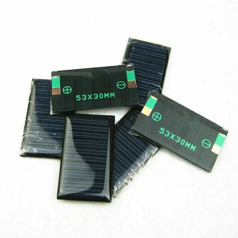 10Pcs 53*30mm 5V 30mA DIY Toy Solar Panel Micro Mini Small Power Solar ...