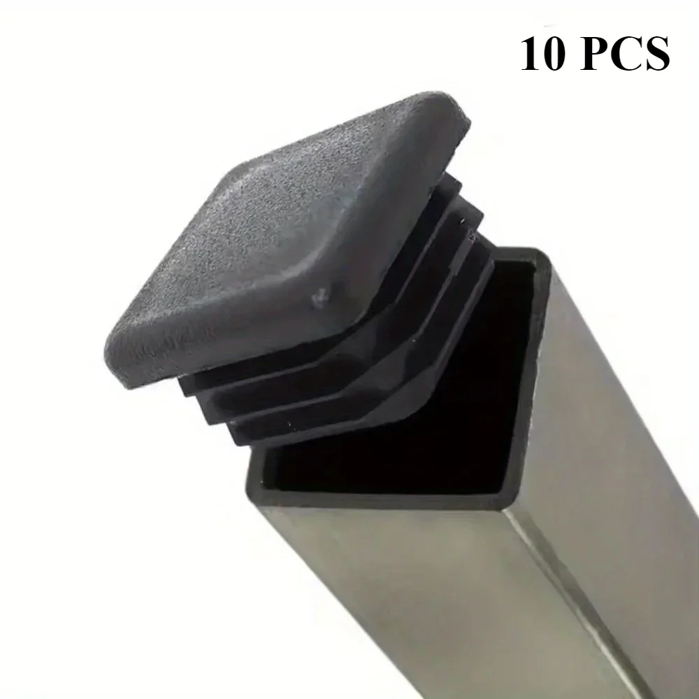 10 Pieces 20mm Square Plastic Table Feet Cap,inserts,caps for metal ...