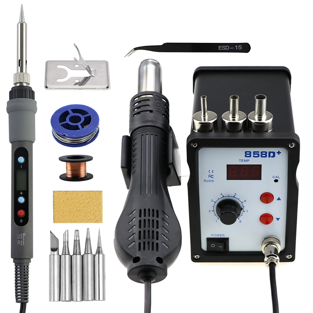 Hot-Air-Heat-gun-Soldering-Iron-220V-110V-Solder-Rework-Station-For ...