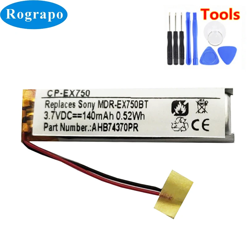 New-Battery-For-Sony-MDR-EX750BT-WI-C600N-Accumulator-140mAh-Full ...