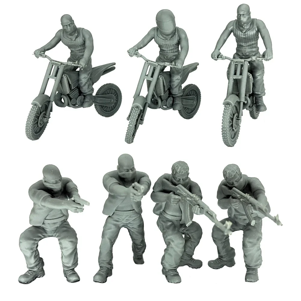 Biker-Gang-1-35-Resin-Figure-Unpainted-Model-Kit-54mm-Figures-Miniature ...