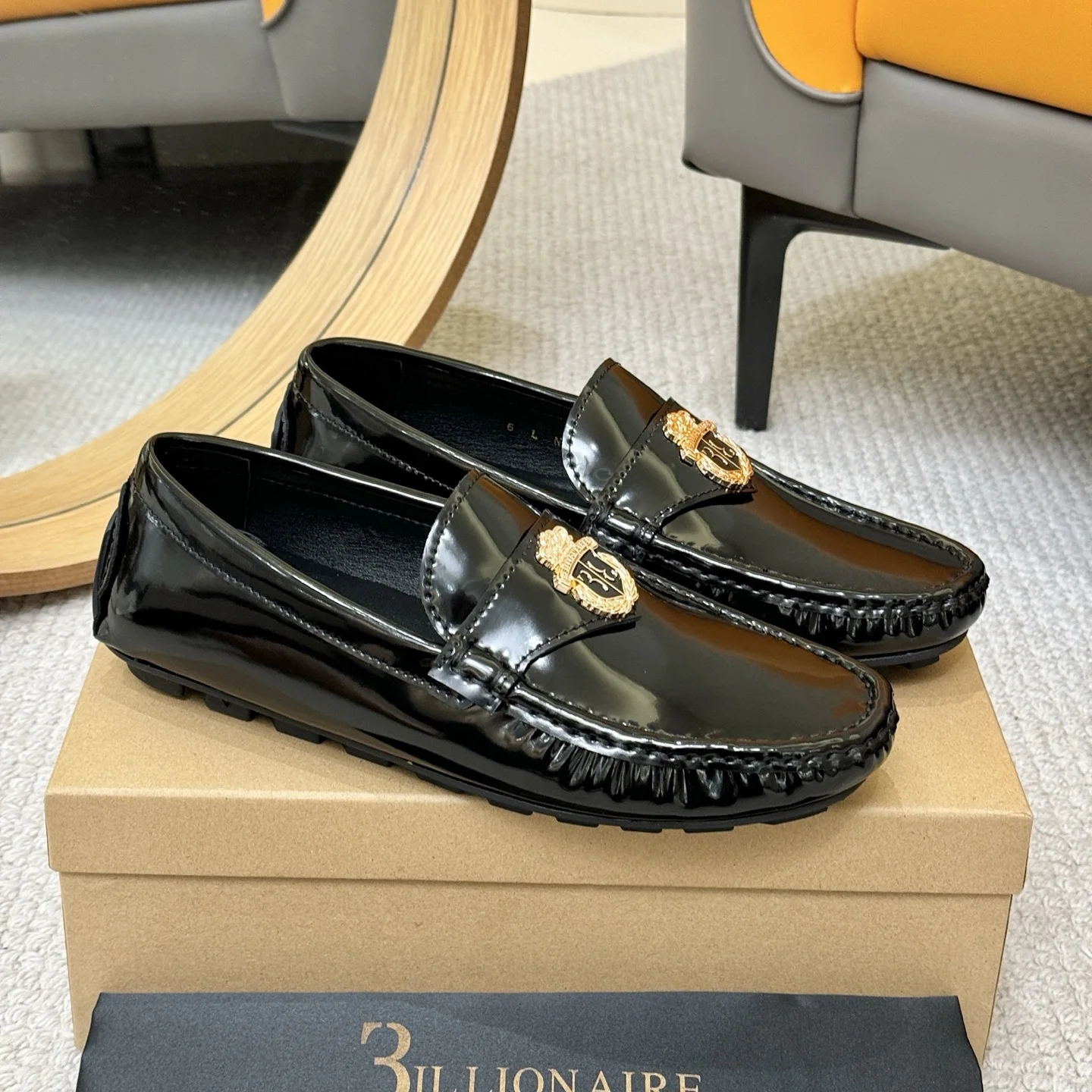 BILLIONAIRE Men Shoes 2026 new Lychee Patterned Calf Leather Comfort ...