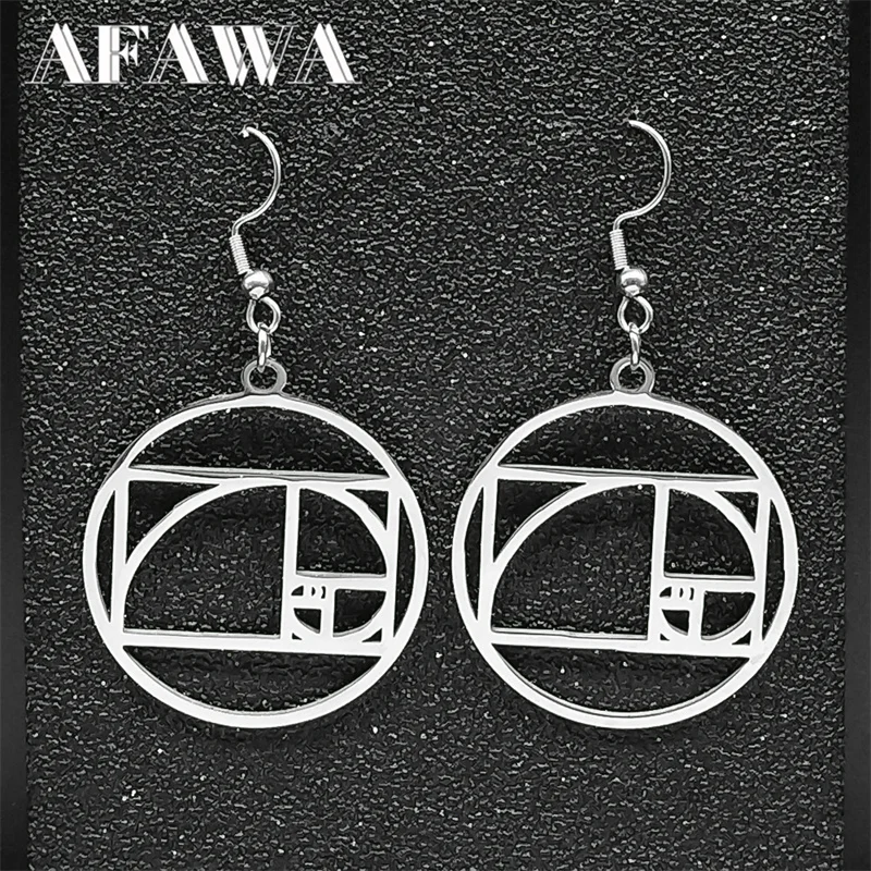 Fibonacci Sequence Golden Ratio Round Dangle Earrings for Women ...