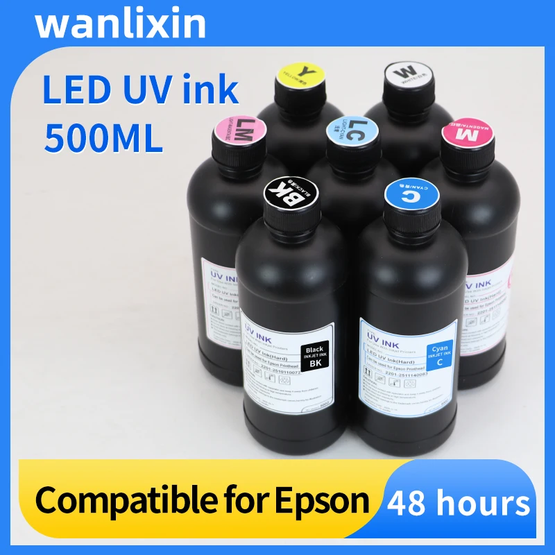 500ML Bottle LED UV Ink Compatible For Epson L800 L805 L1800 R290 R330 ...