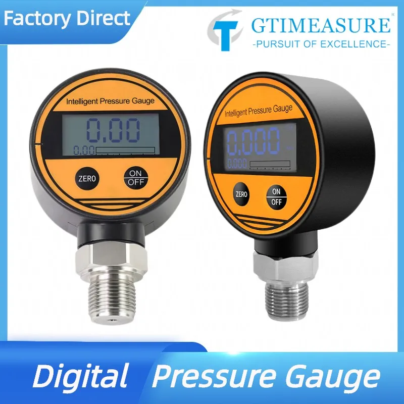Manómetro Digital con pantalla LCD, medidor de presión de aire, líquido, aceite, agua, Gas ...