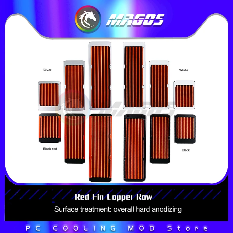 Full Copper Water Cooling Radiator 120 240 360mm Red Fin Water Board ...