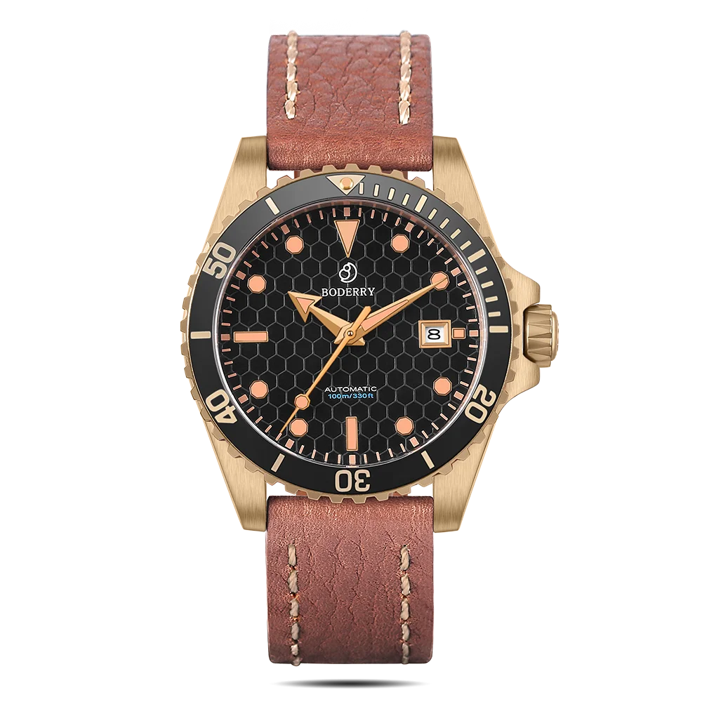 Boderry Men's Diver Automatic Bronze Watches Top Brand Luxury Clock ...