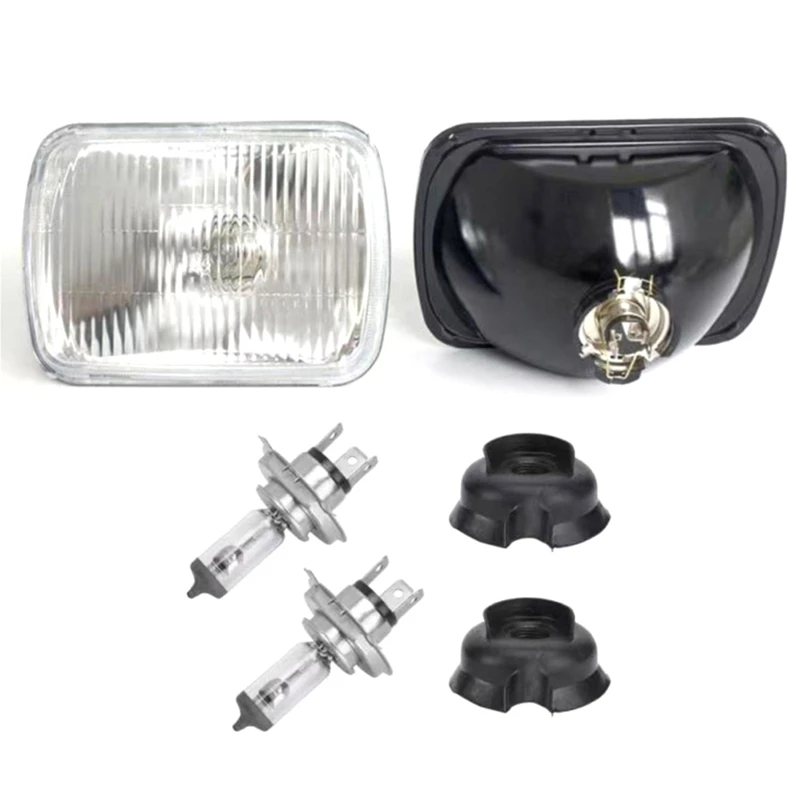 1 Pair 5X7inch H4 Headlight Kit Rectangle Headlamp Halogen Bulb For ...