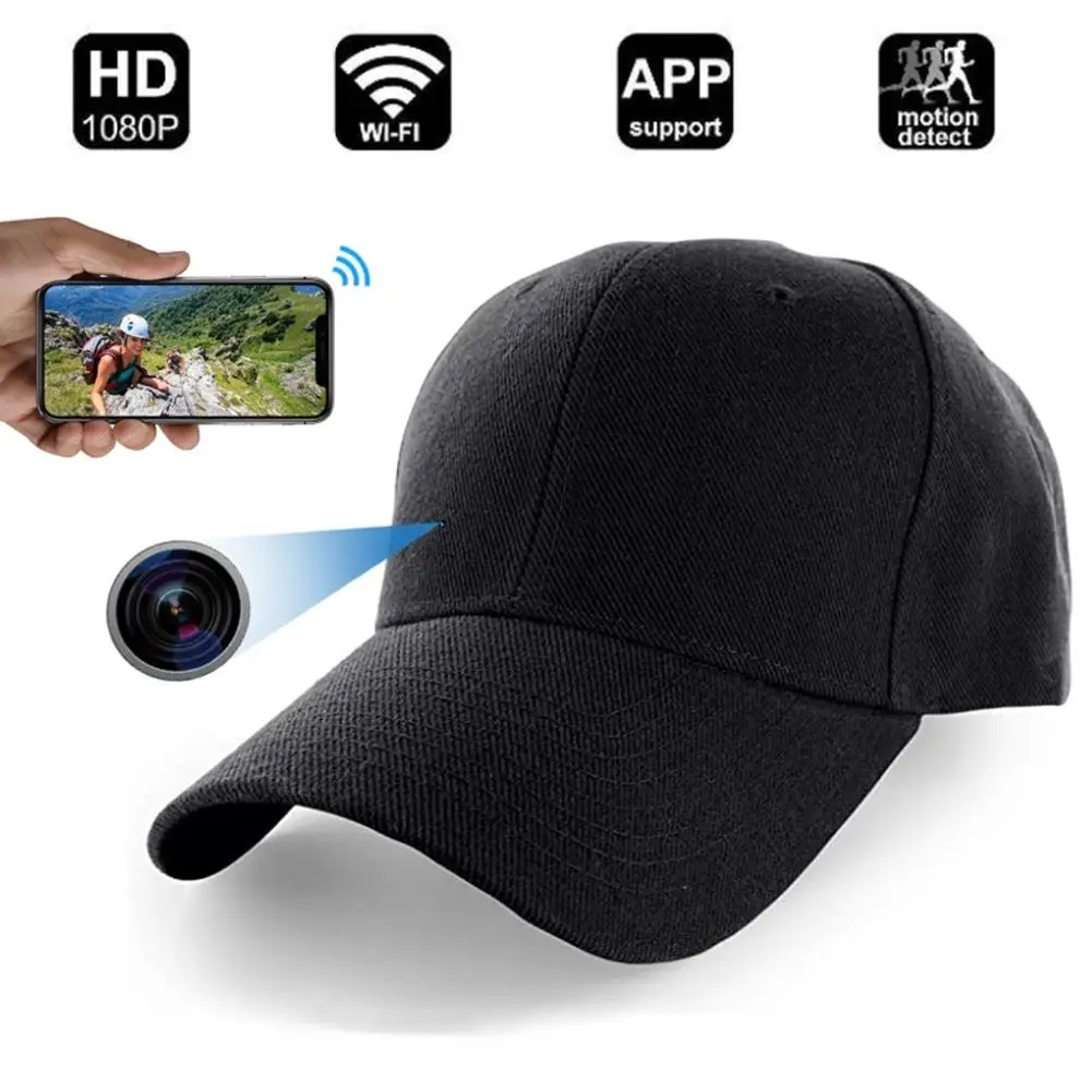 1080P 4K HD sem fio WIFI Mini Camera Baseball Cap Esportes Outdoor Bike ...