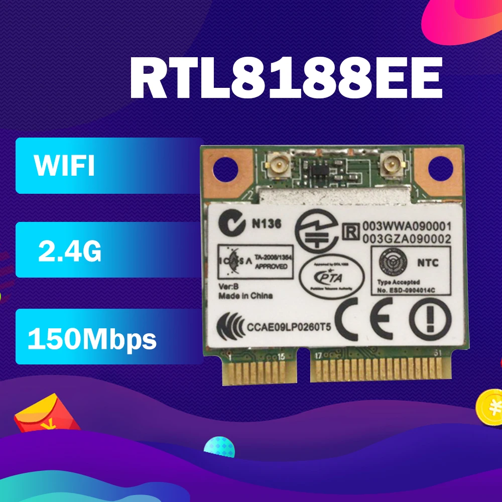 RealTek RTL8188ce RTL8188, RTL8188EE 하프 미니 PCIe PCEI express 무선 Wlan ...