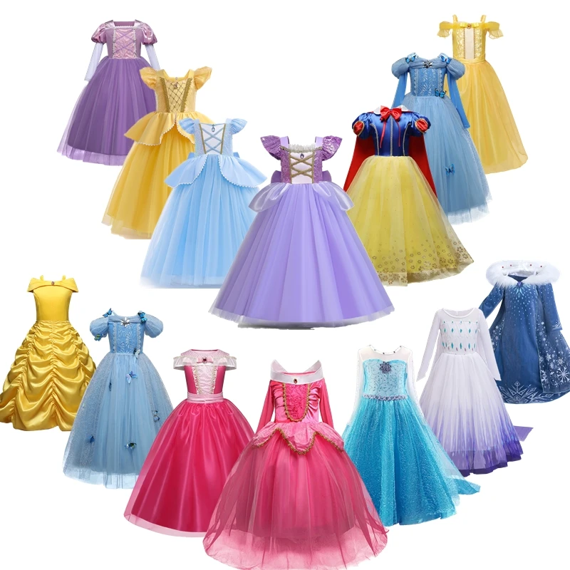 Girl-Elsa-Bella-Dress-Kids-Halloween-Cosplay-Costume-Children-Princess ...