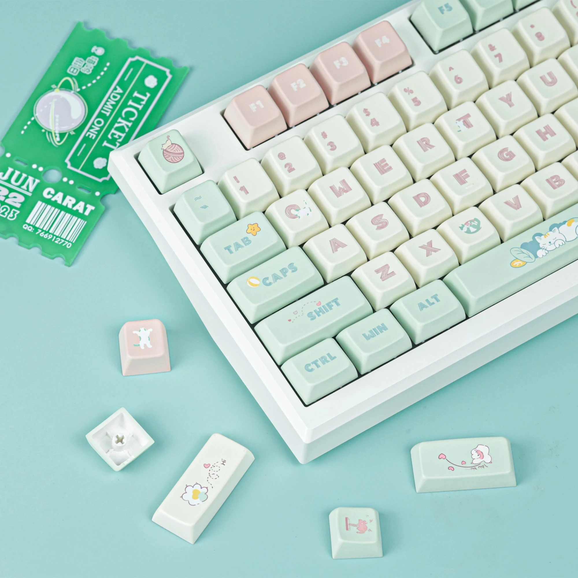 Chosfox-Meow-f-rias-PBT-personalizado-Keycaps-para-teclado-mec-nico ...