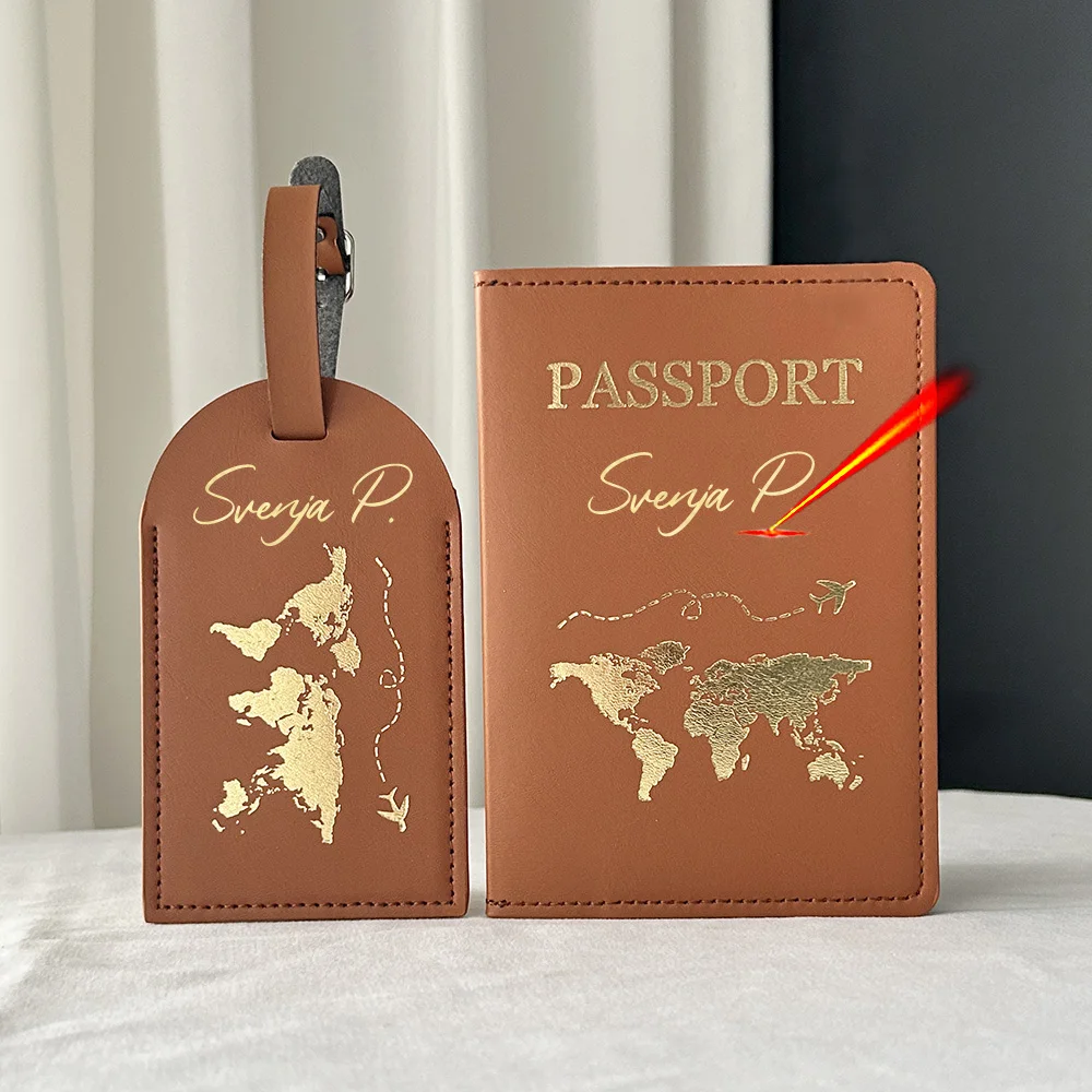 Personalised-Couple-Passport-Holder-Cute-Map-Passport-Case-with-Luggage ...
