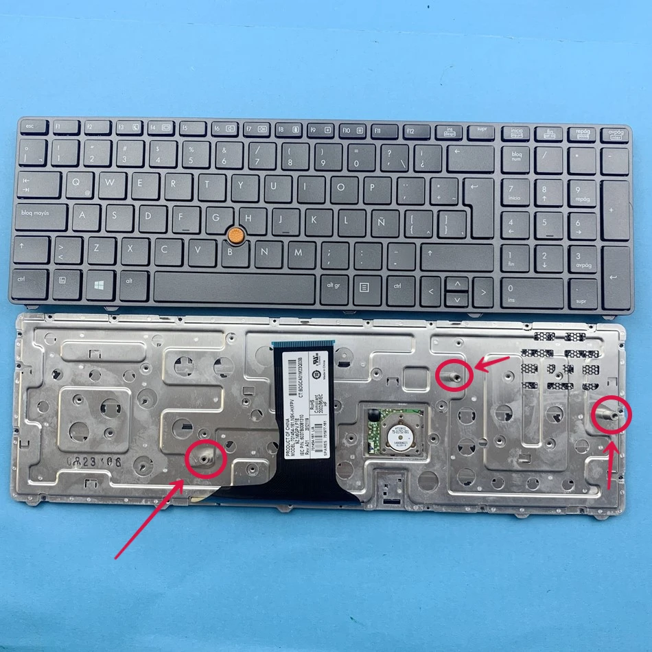 Latin Backlit Laptop Keyboard For Hp Elitebook 8760w 8770w With Point ...