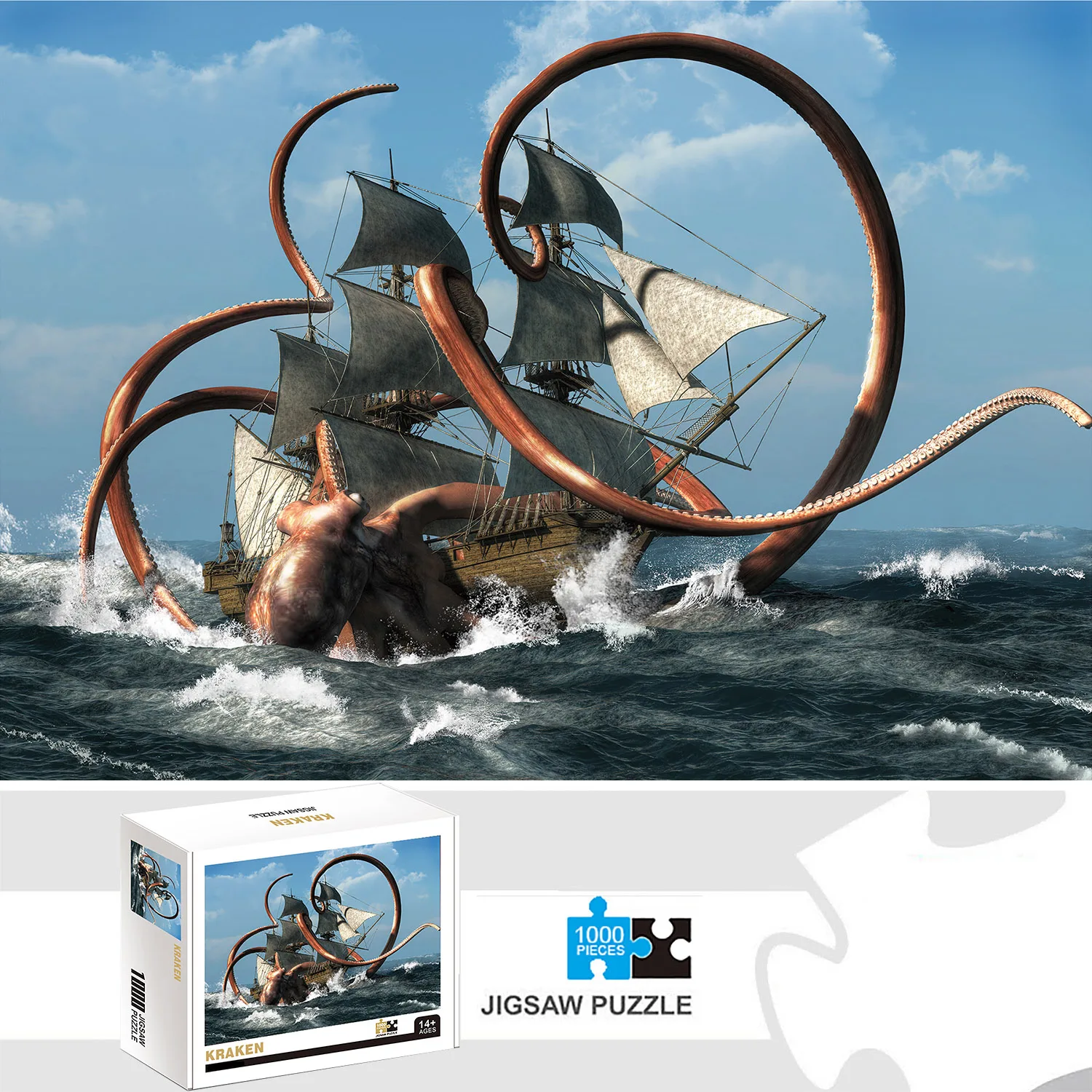 1000-Pieces-Kraken-Jigsaw-Puzzle-Home-Decor-Adults-Puzzle-Games-Family ...