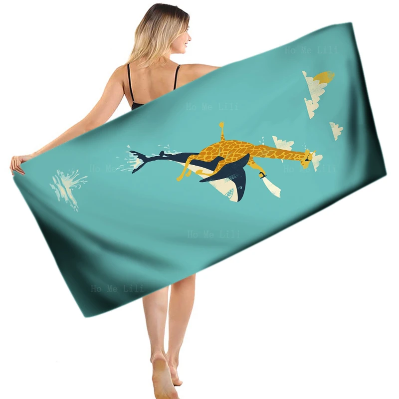 Giraffe Riding A Shark