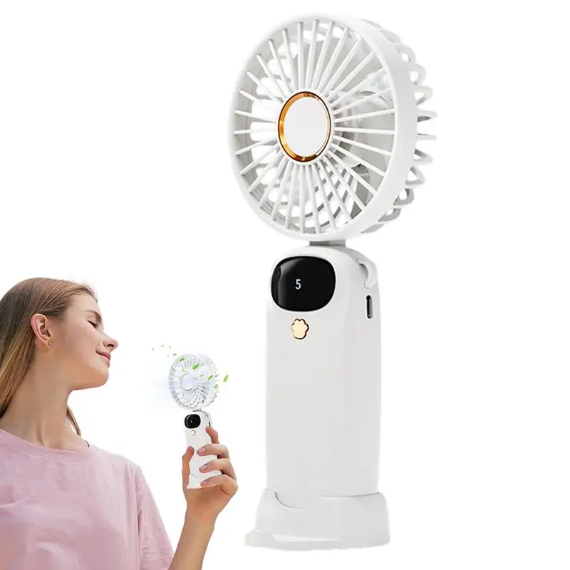 Silent-Small-Fan-Adjustable-LED-Display-Handheld-Fan-Multipurpose-Mini ...