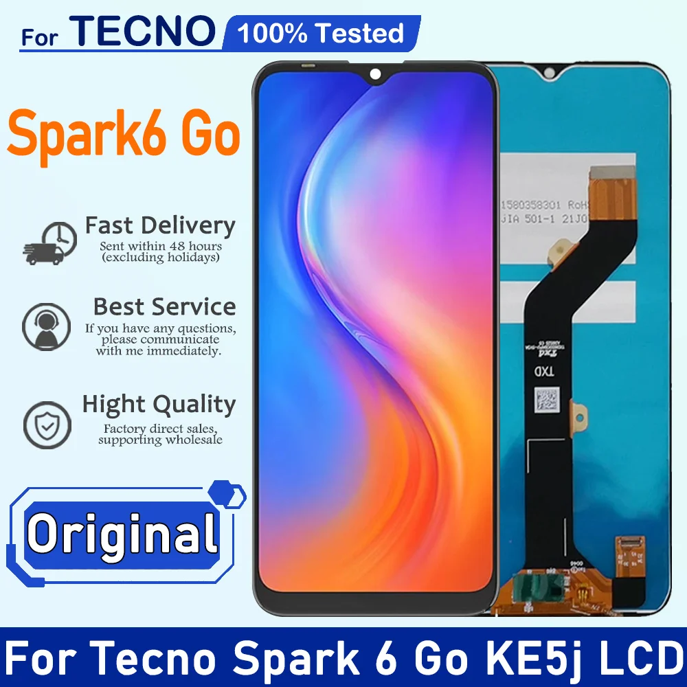 6-52-Original-For-Tecno-Spark-6-GO-LCD-KE5J-KE5K-KE5-LCD-Display-Touch ...
