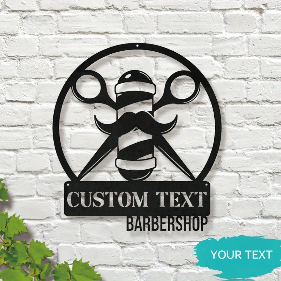Custom Metal Barber Shop Sign - Contemporary Hairstylist Wall Decor ...