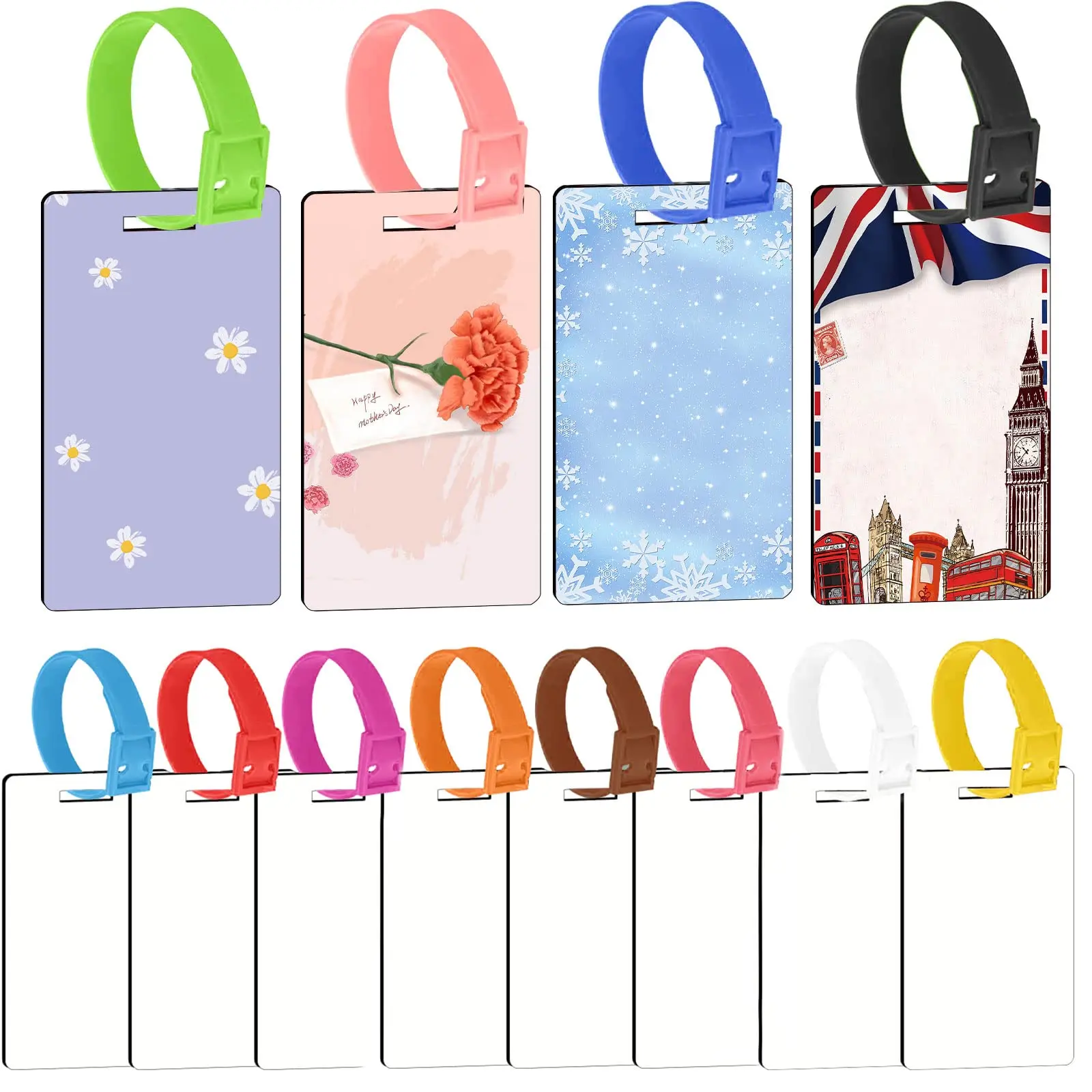 12-Sets-Sublimation-Blank-Luggage-Tags-Travel-Bag-Baggage-Tag-with ...