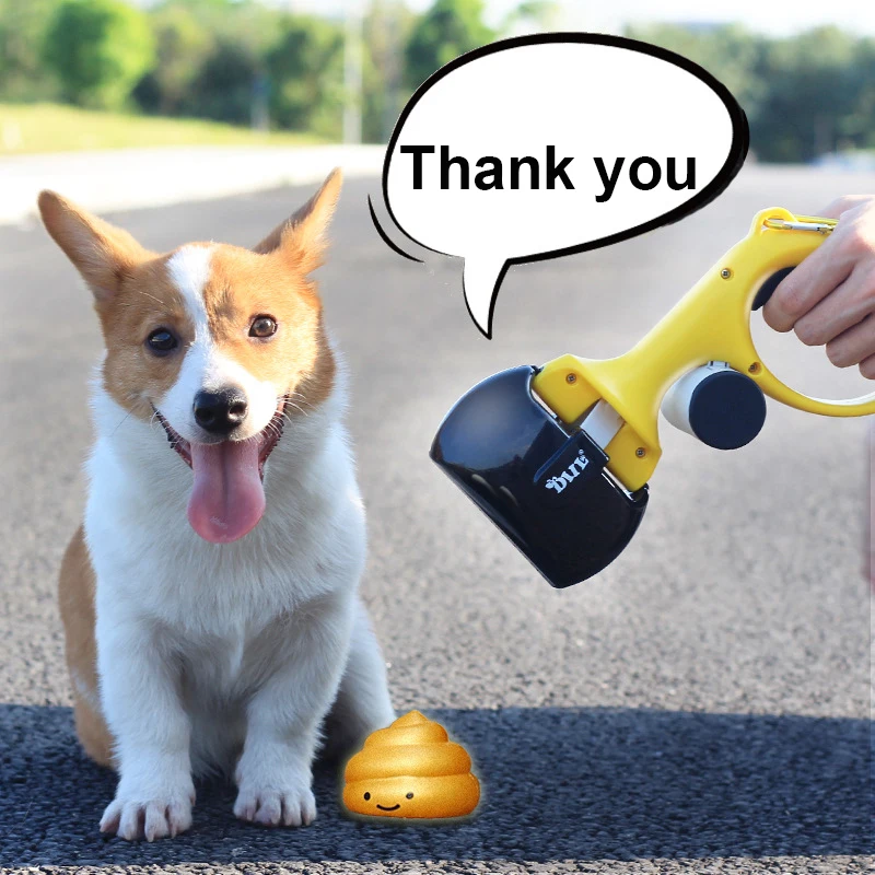Portable-Dog-Poop-Scooper-Toilet-Picker-with-1-Roll-Garbage-Bag-Plastic ...