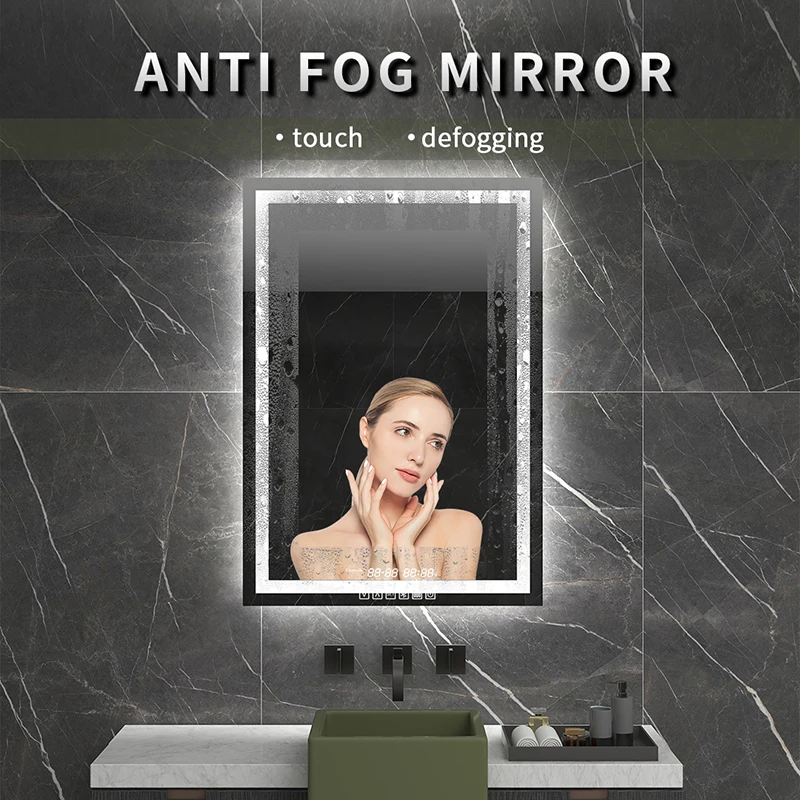 Smart Bath Mirror Backlit Anti-fog Vertical Wall-mounted Led Light ...