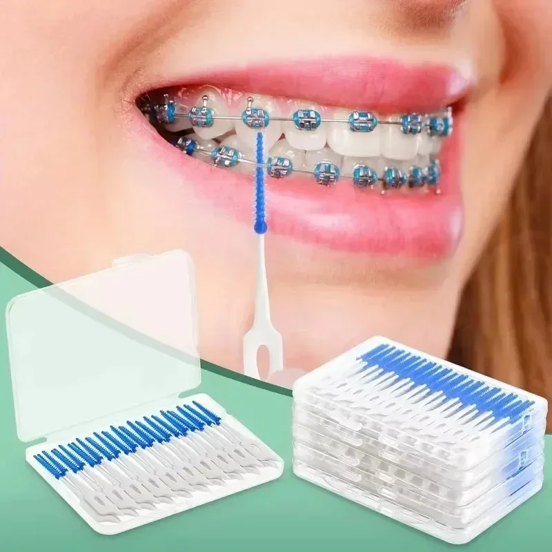 40pcs-Interdental-Silicone-Brushes-Dental-Toothpicks-Brush-Between ...
