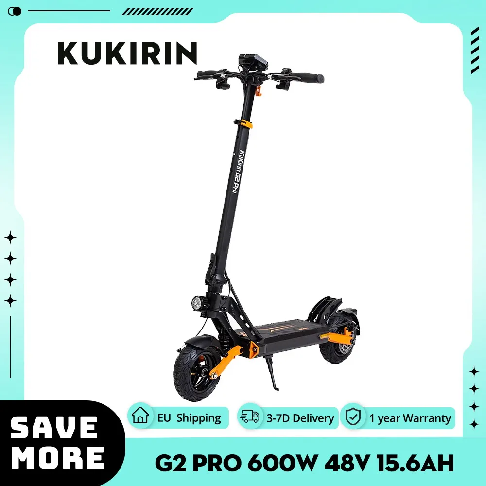 KuKirin G2 Pro 2024 Version 600W 48V 15.6AH Electric Scooter 9.0x3.0 ...