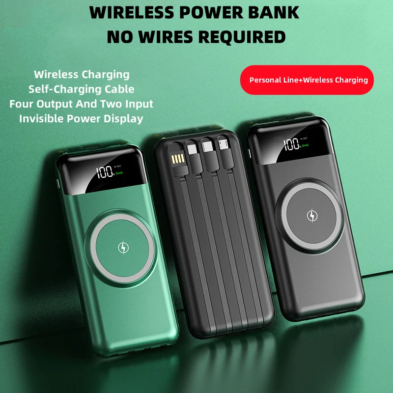 Three-In-One-Wireless-Charging-Power-Bank-Built-In-Four-Wire-Power-Bank ...